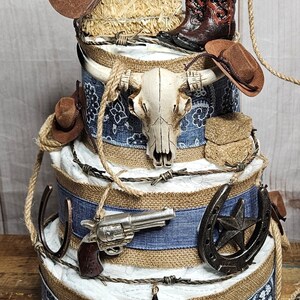 Cowboy Theme Diaper Cake-western Diaper Cake-cowboy Theme Baby Shower ...
