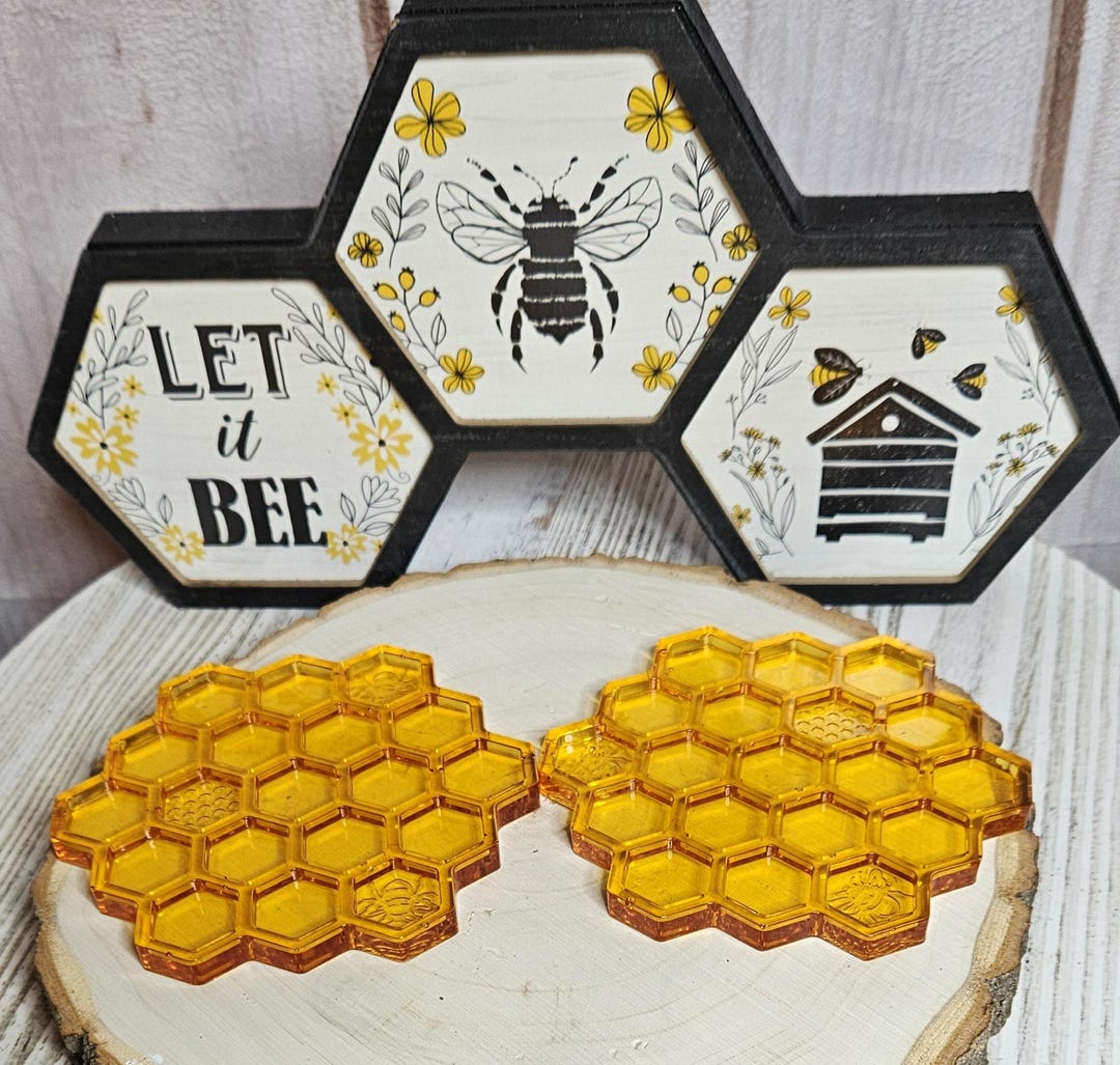 Fake Honeycomb-bee Decor-bee Tiered Tray Decor-faux Honeycomb-bee Table ...