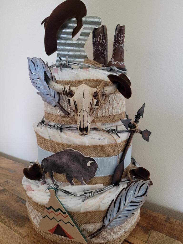 Western 3 Tier Diaper Cake Cowboy Diaper Cake-cowboy Baby - Etsy
