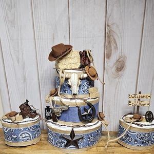 Cowboy Theme Diaper Cake-western Diaper Cake-cowboy Theme Baby Shower ...