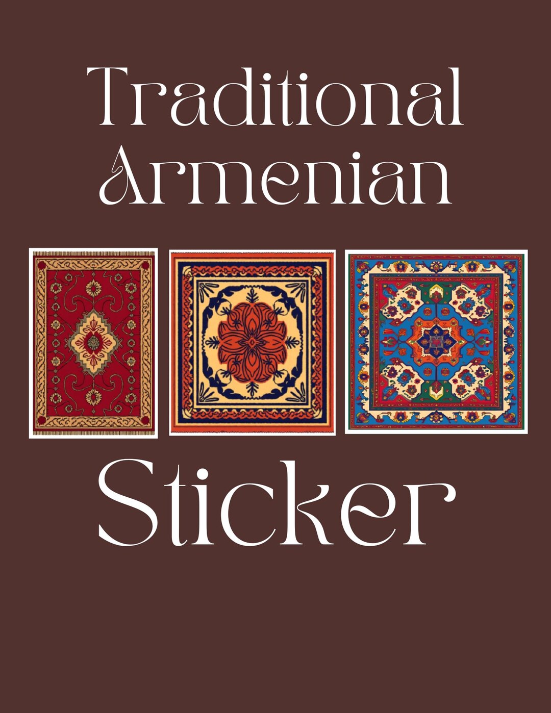 Armenian Rug Vinyl Sticker: Traditional Design, Water Resistant - Etsy