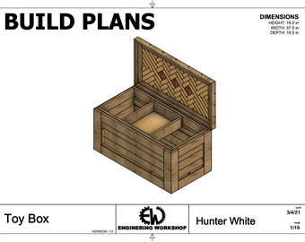 Toy Box Plans Wooden Toy Box Blanket Box DIY Craft Storage Digital ...