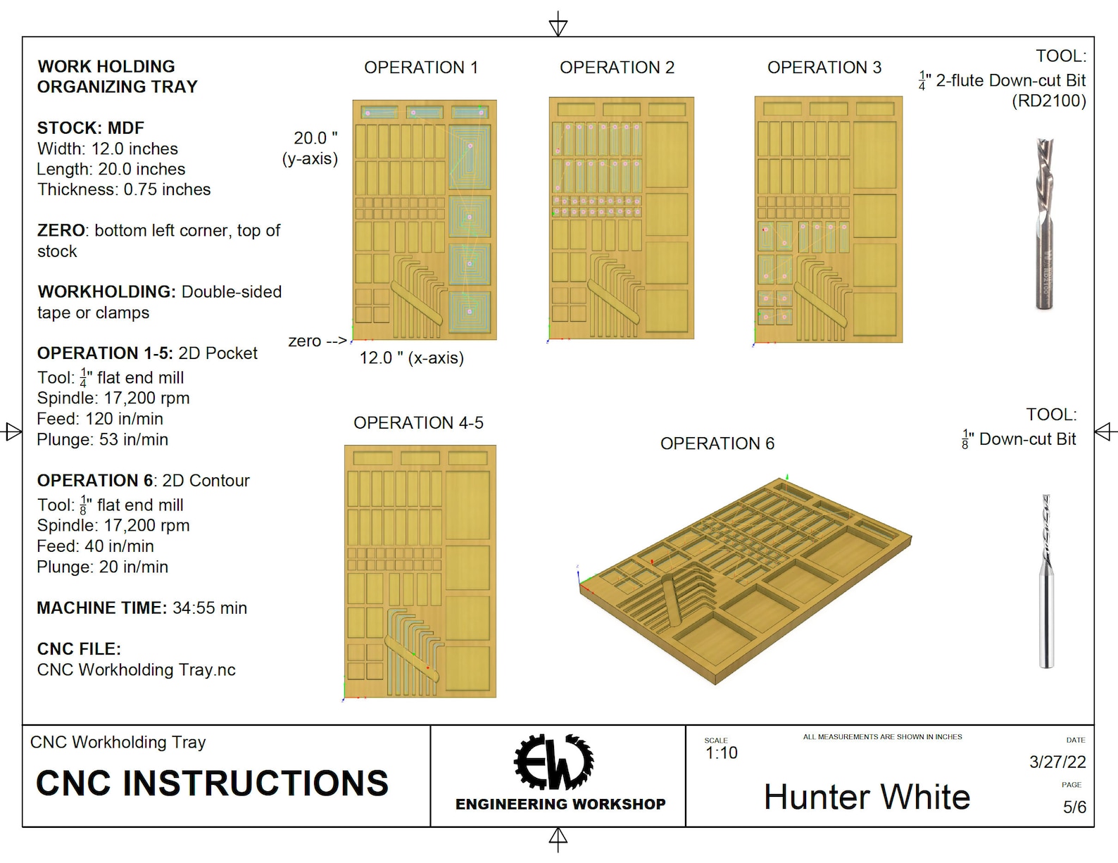 CNC Bit & Work Holding Drawer Organizer Build Plans and CAD - Etsy