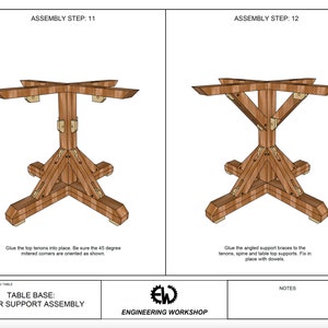 DIY Round Trestle Dining Table Plans - Etsy
