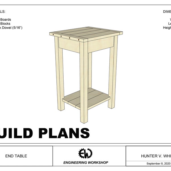 End Table Plans - Etsy