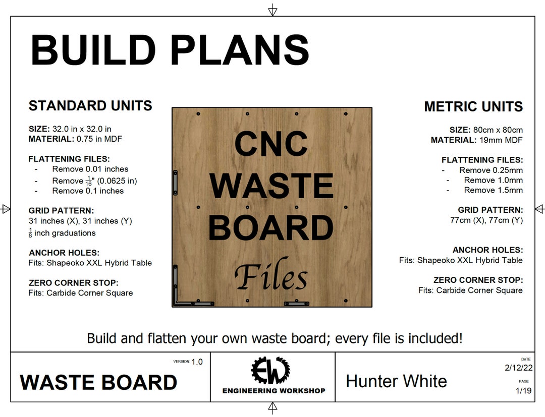 XXL Waste Board: CNC Files - Etsy