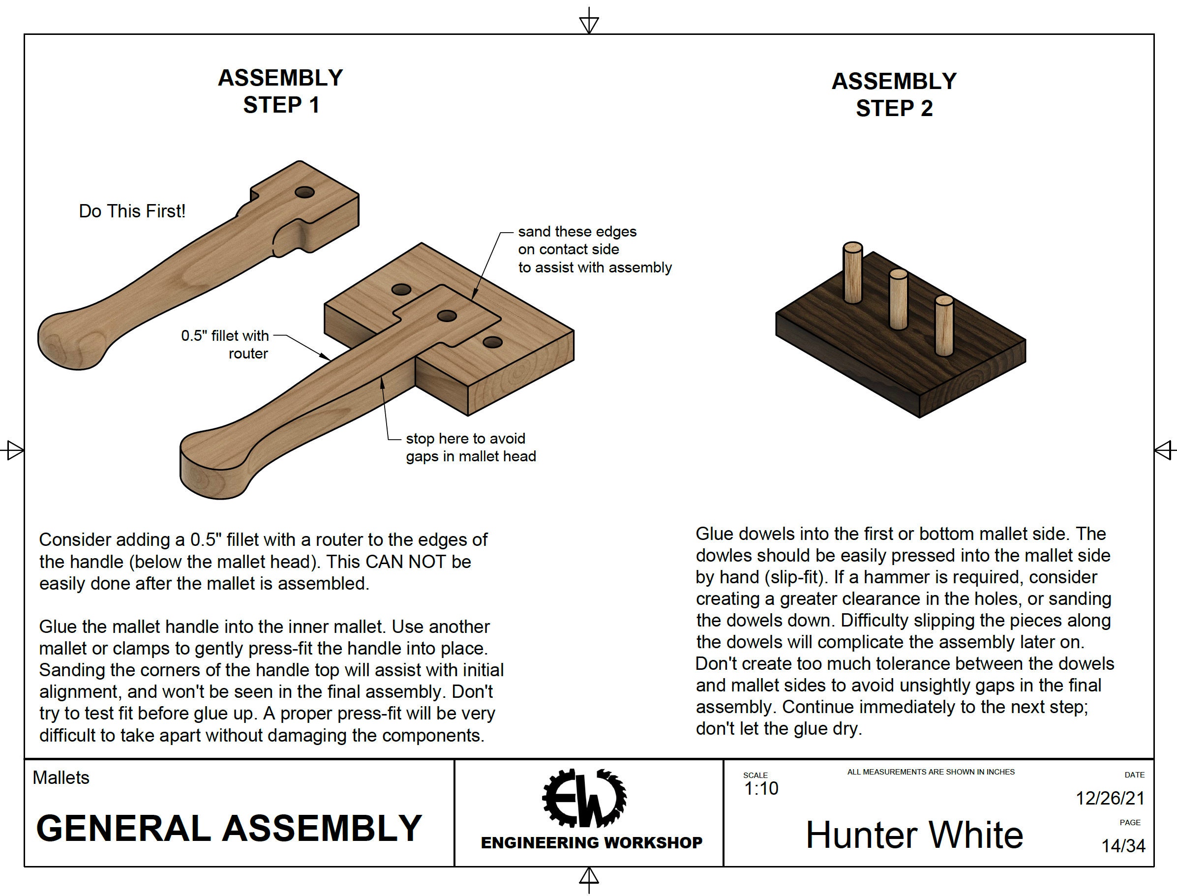 Woodworking Mallet Build Plans: CNC Router, Hand Tool, & Templates (PDF ...