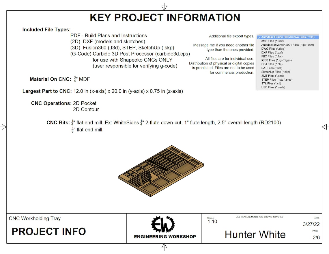 CNC Bit & Work Holding Drawer Organizer Build Plans and CAD - Etsy
