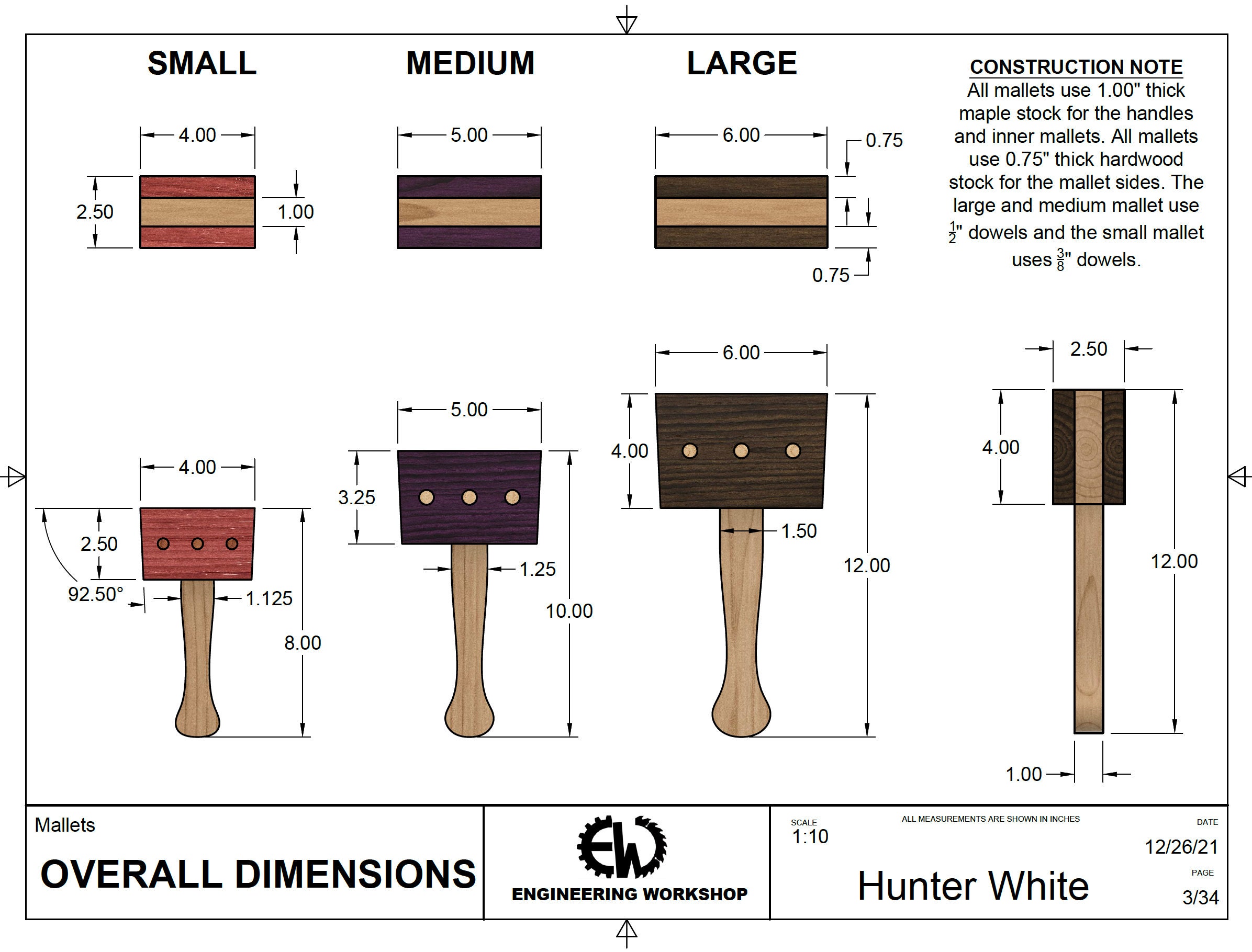 Woodworking Mallet Build Plans: CNC Router, Hand Tool, & Templates (PDF ...