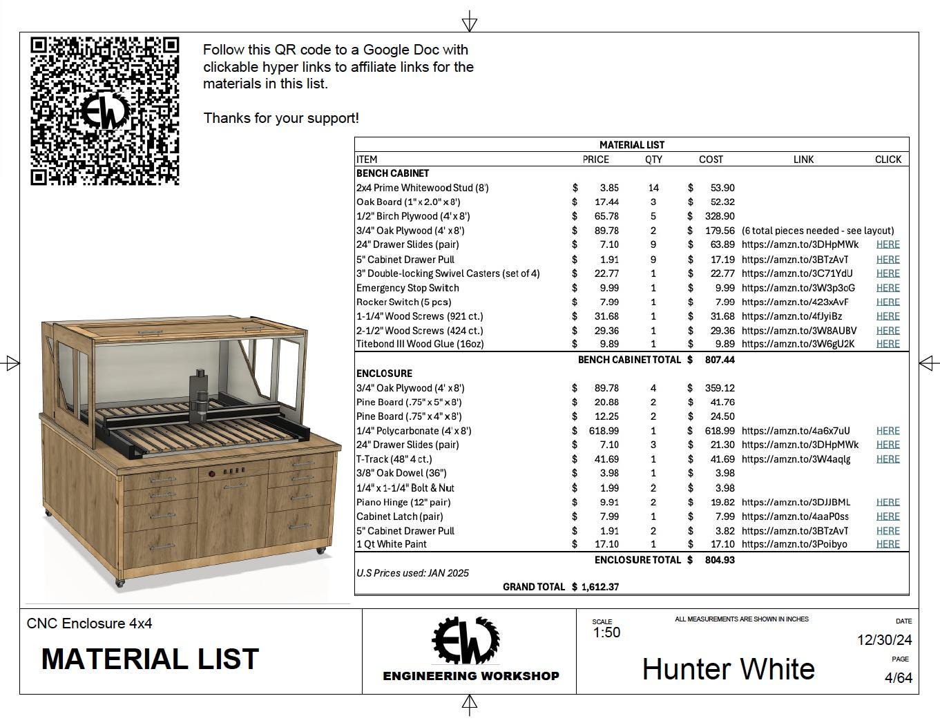 4x4 CNC Enclosure Build Plans - Etsy