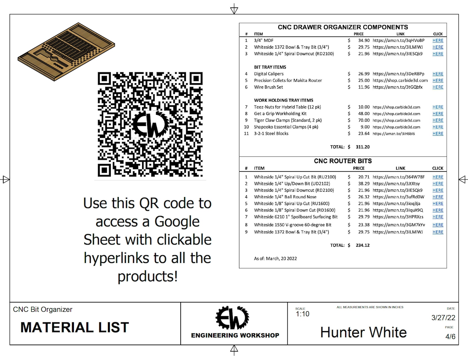 CNC Bit & Work Holding Drawer Organizer Build Plans and CAD - Etsy