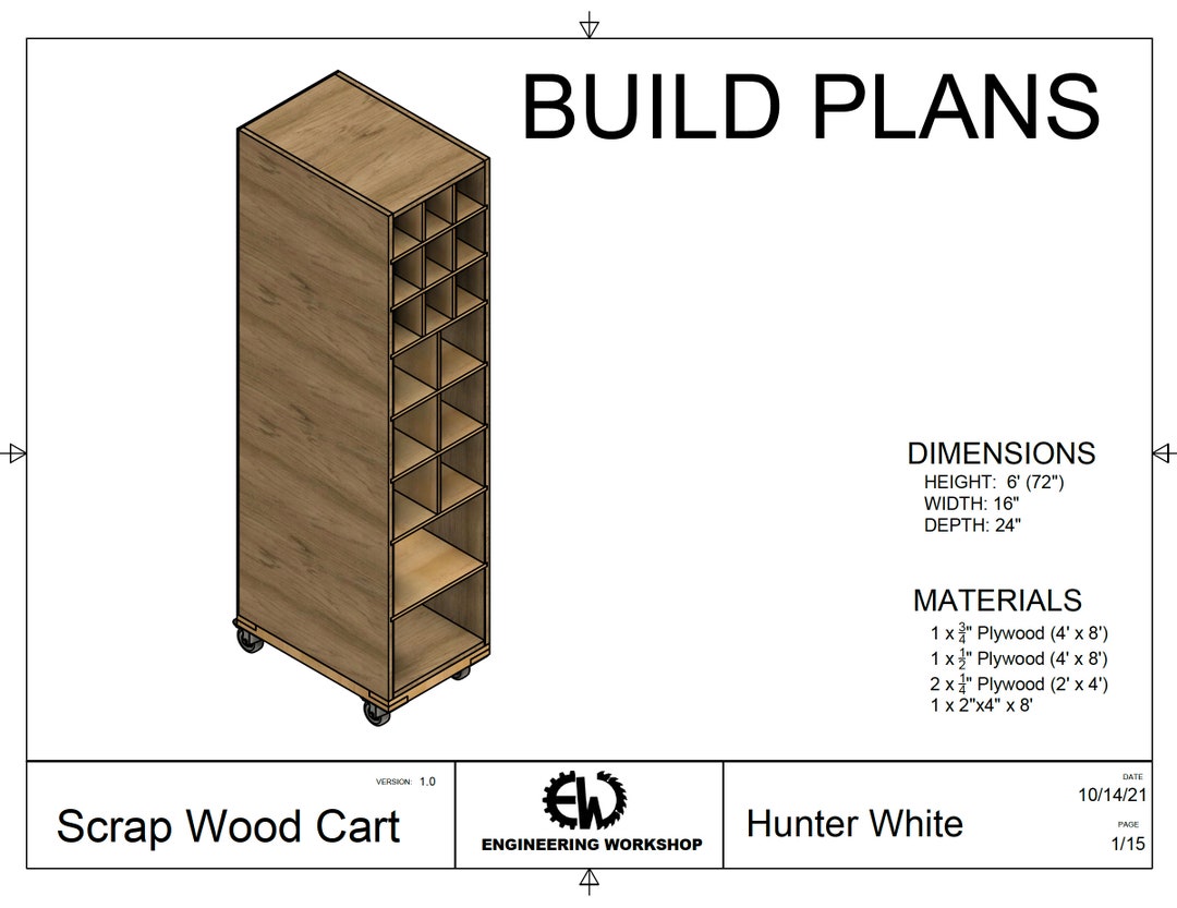 Scrap Wood Cart Build Plans - Etsy
