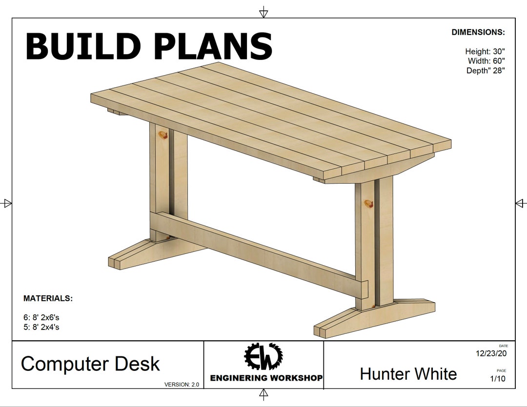 DIY Computer Desk - Etsy