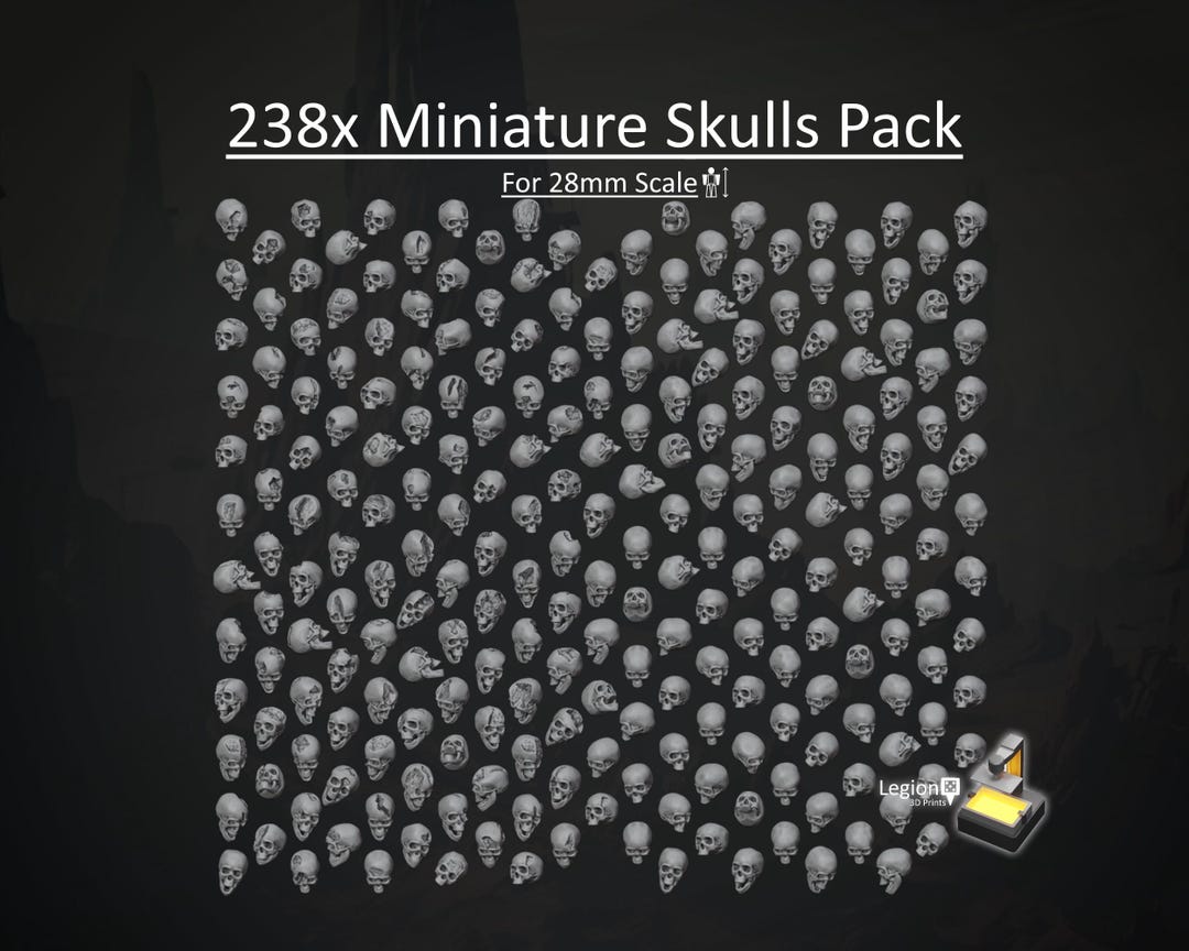Skulls Pack for Basing 28mm Miniatures (238x) - Scatter Scenery ...