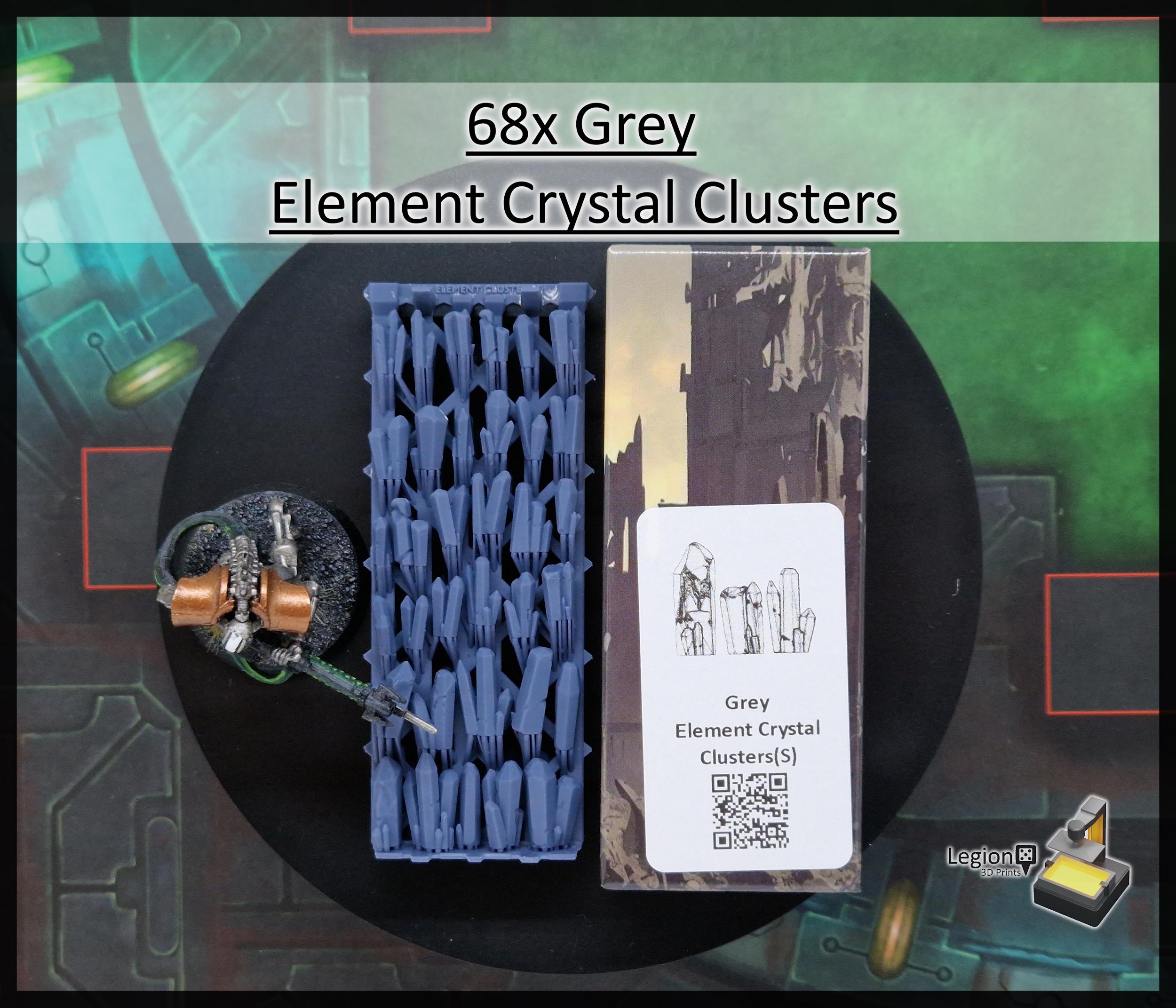 Element Crystal Clusters Packs (68x) in Clear Green Blue Grey Red Resin ...