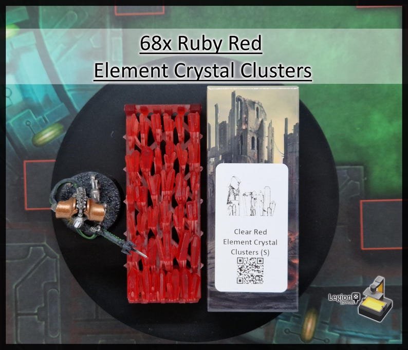 Element Crystal Clusters Packs (68x) in Clear Green Blue Grey Red Resin ...