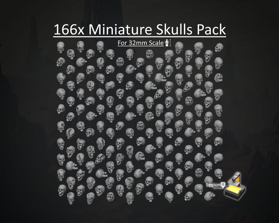 Skulls Pack for Basing 32 + 28mm Miniatures (166x) - Scatter Scenery ...