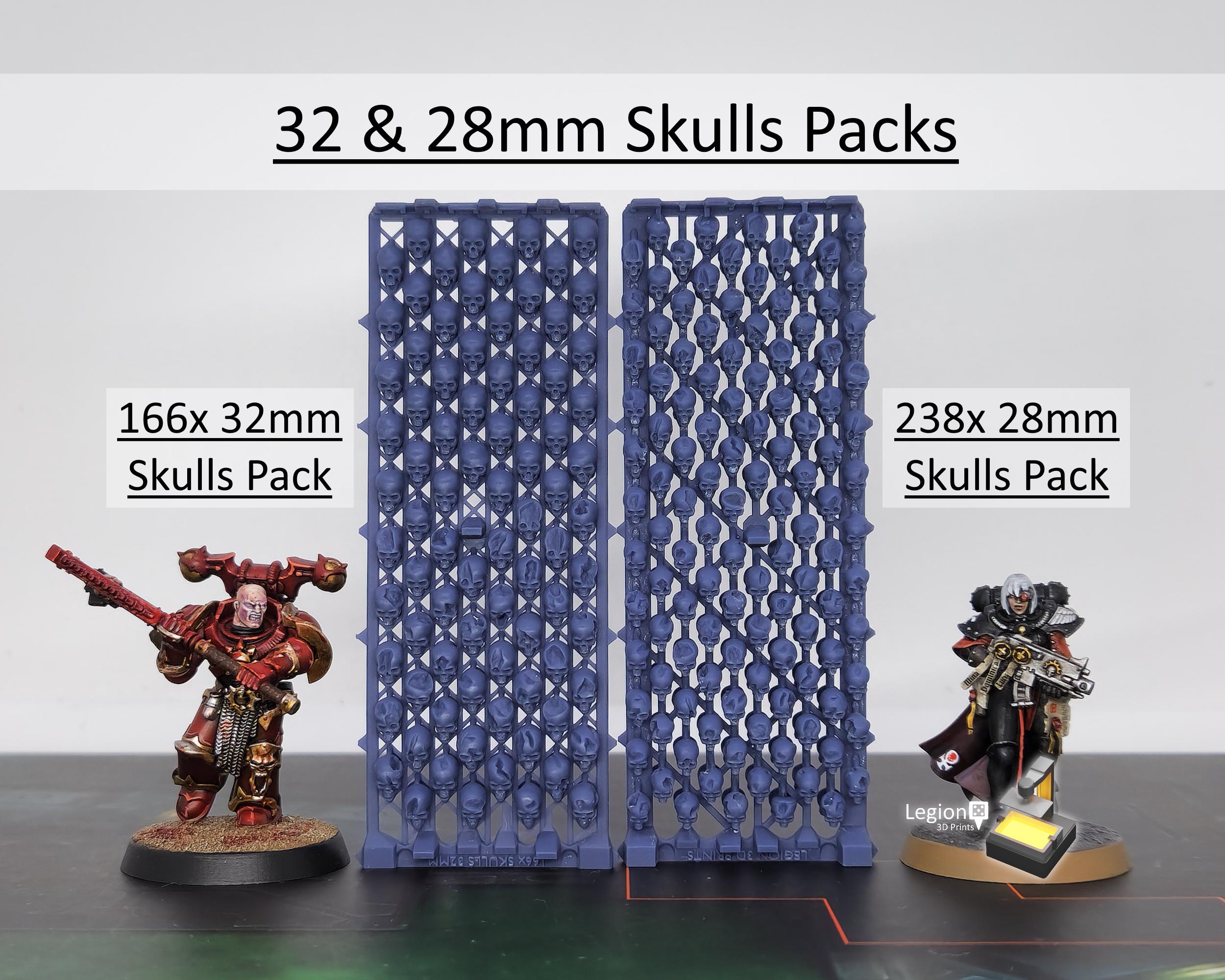 Skulls Pack for Basing 32 + 28mm Miniatures (166x) - Scatter Scenery ...