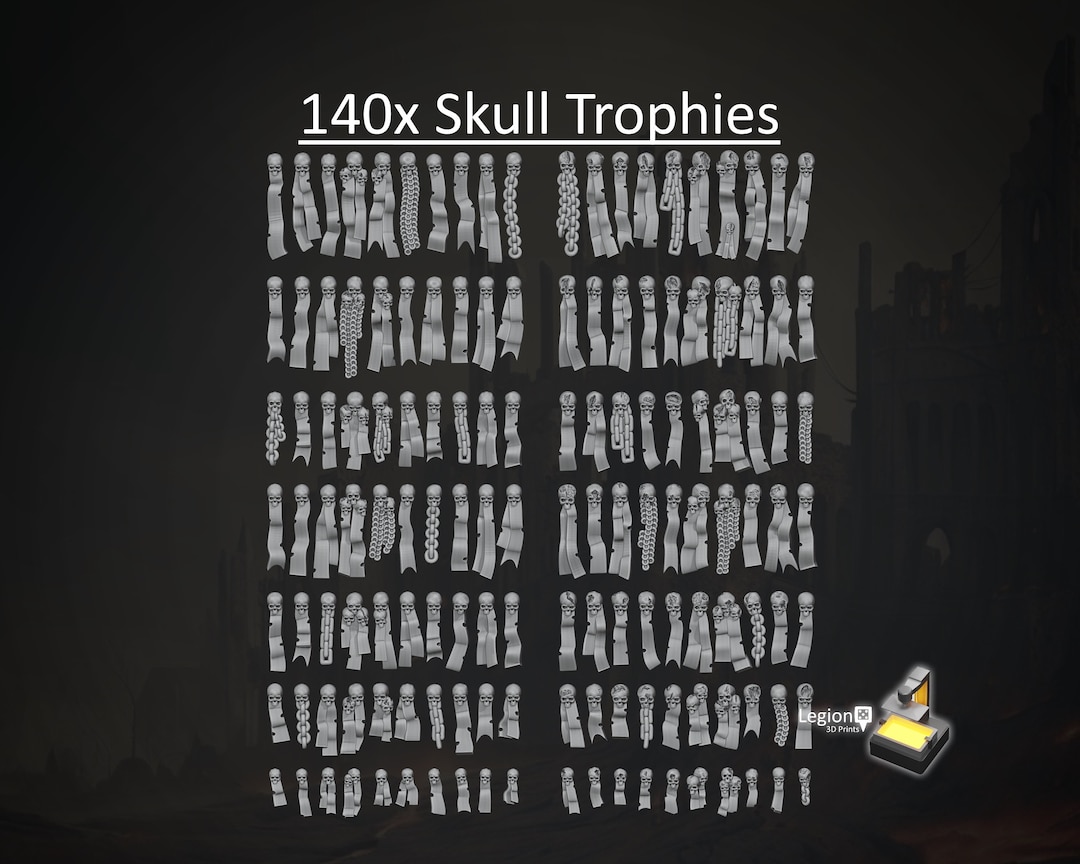 Skull Trophies Display Oaths Papers Scenery Pack (140x) - for Wargaming ...