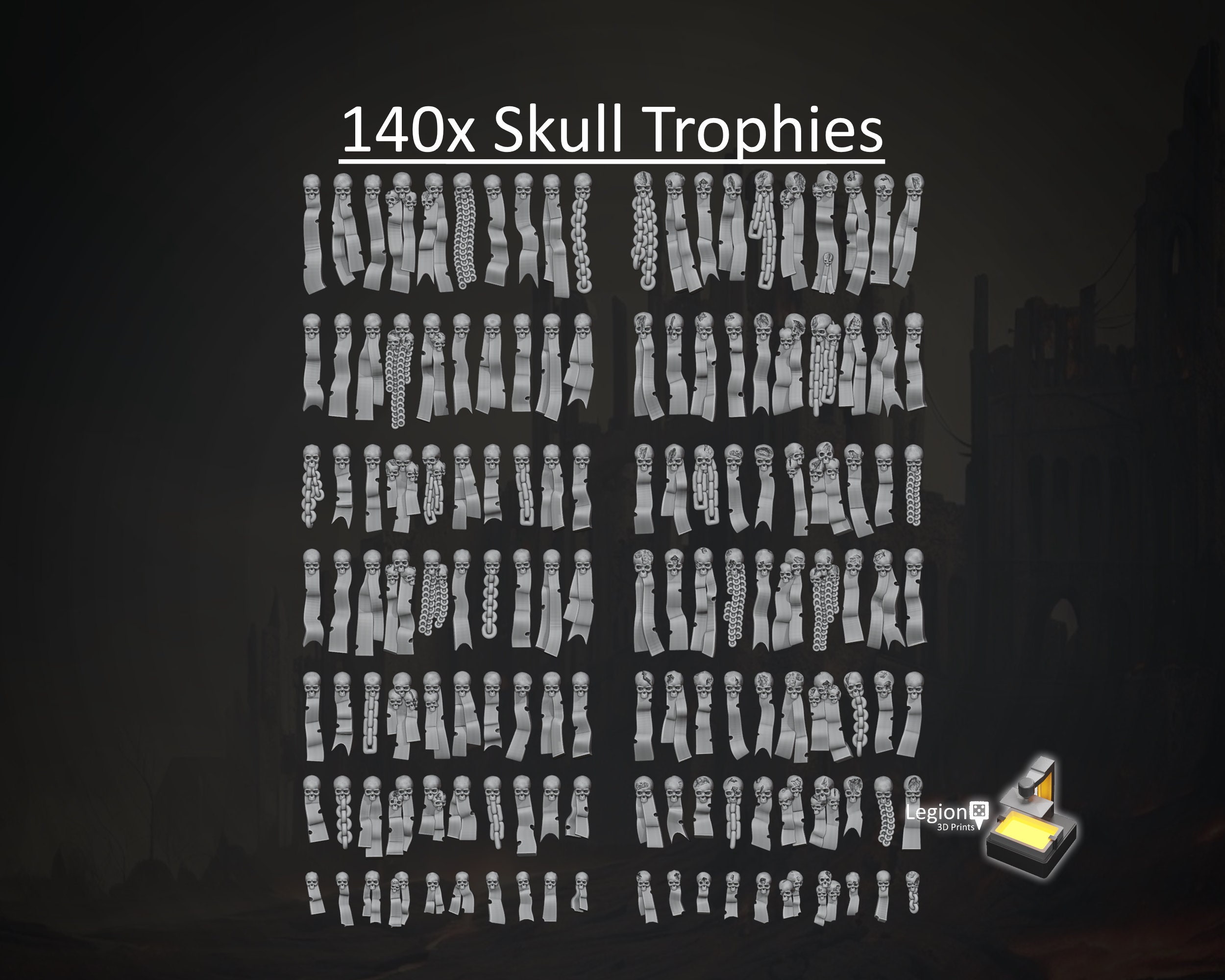 Skull Trophies Display Oaths Papers Scenery Pack (140x) - for Wargaming ...