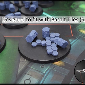 60x Basalt Tiles Scenery Pack (S) - for Basing 28mm Miniature Scatter Scenery Wargaming Model ...