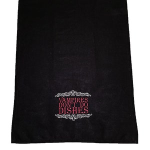 Vampires Tea Towel, Dracular Dish Cloth, Gothic Kitchen Accessory, Goth ...