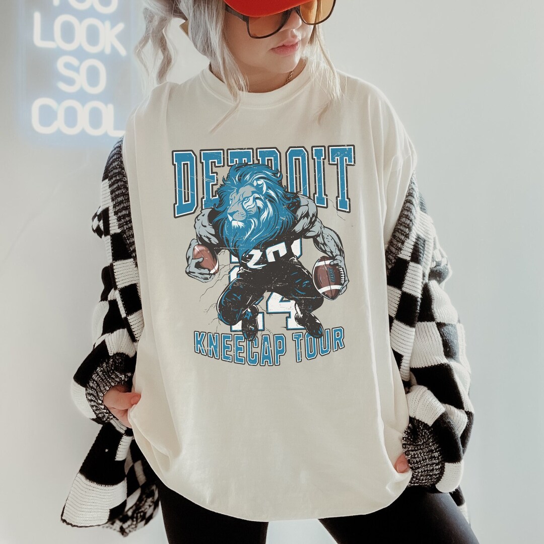 Detroit Football Shirt Lions Kneecap Tour Detroit Comfort Colors Tshirt ...