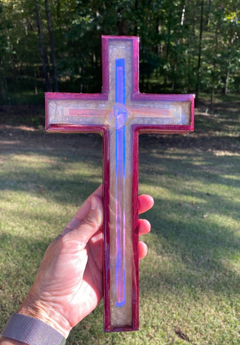 Wood and Epoxy Cross -- Let Your Light Shine! - Etsy