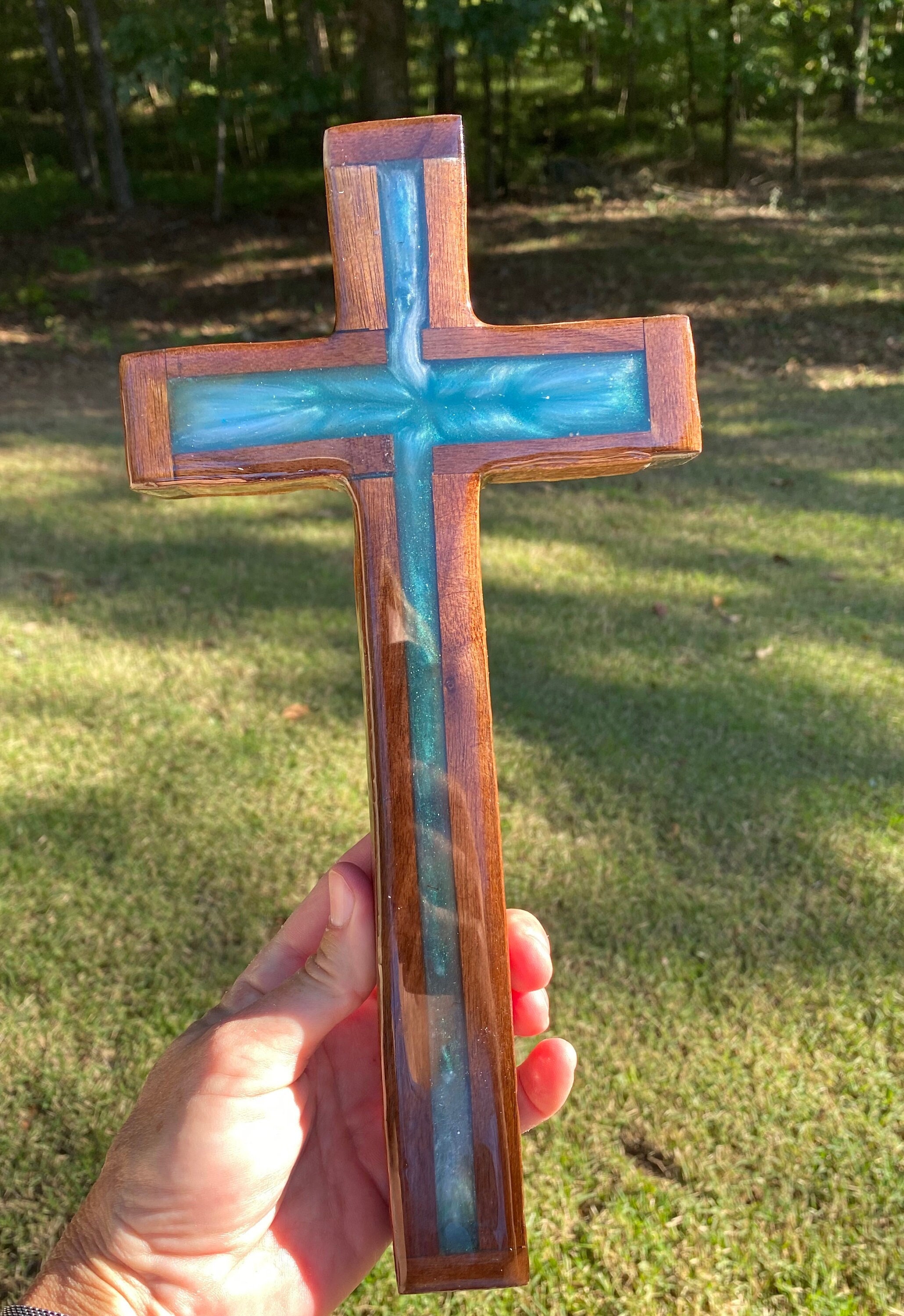 Wood and Epoxy Cross -- Let Your Light Shine! - Etsy