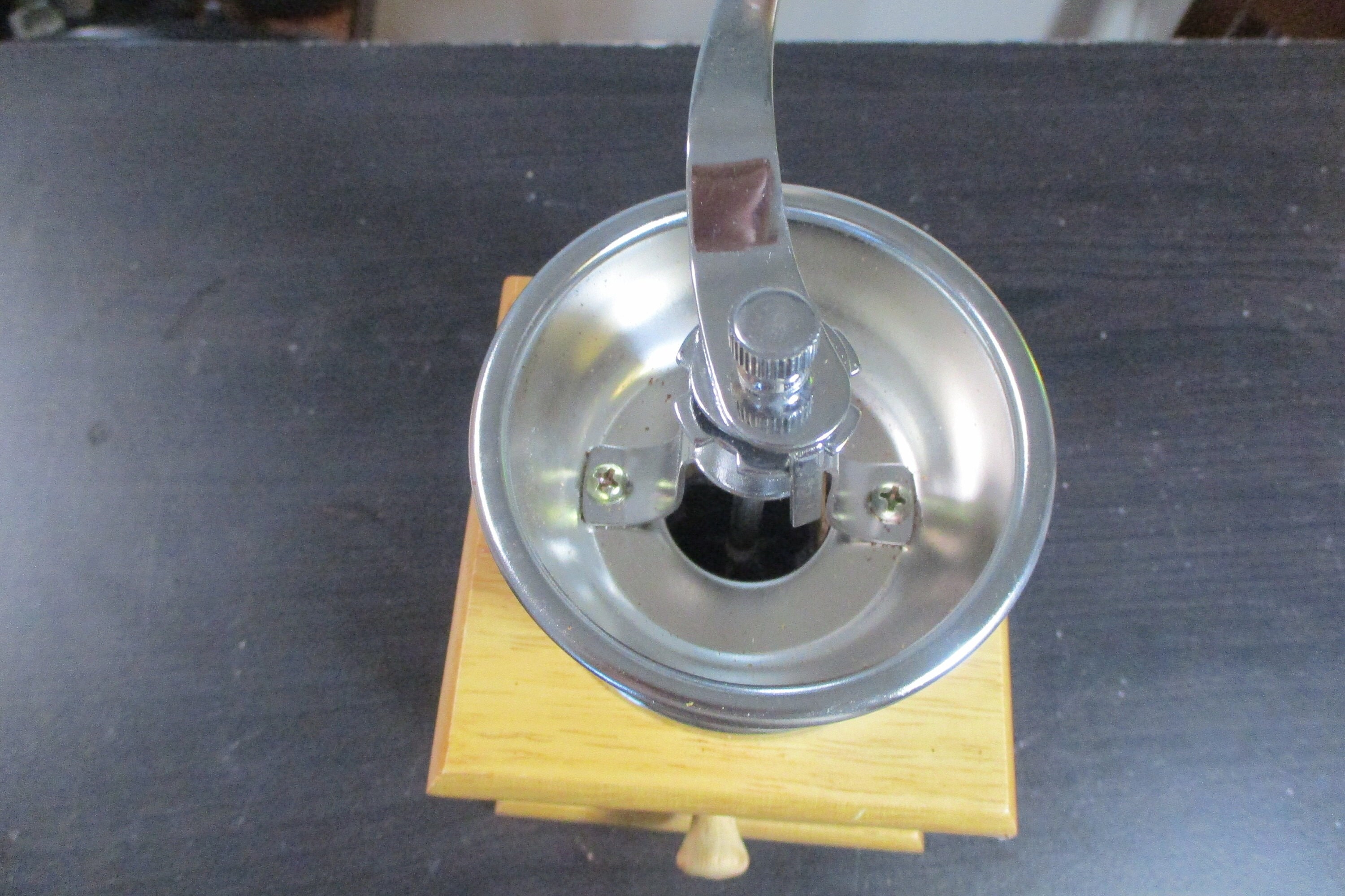 Wood Coffee Grinder With Metal Hopper - Etsy