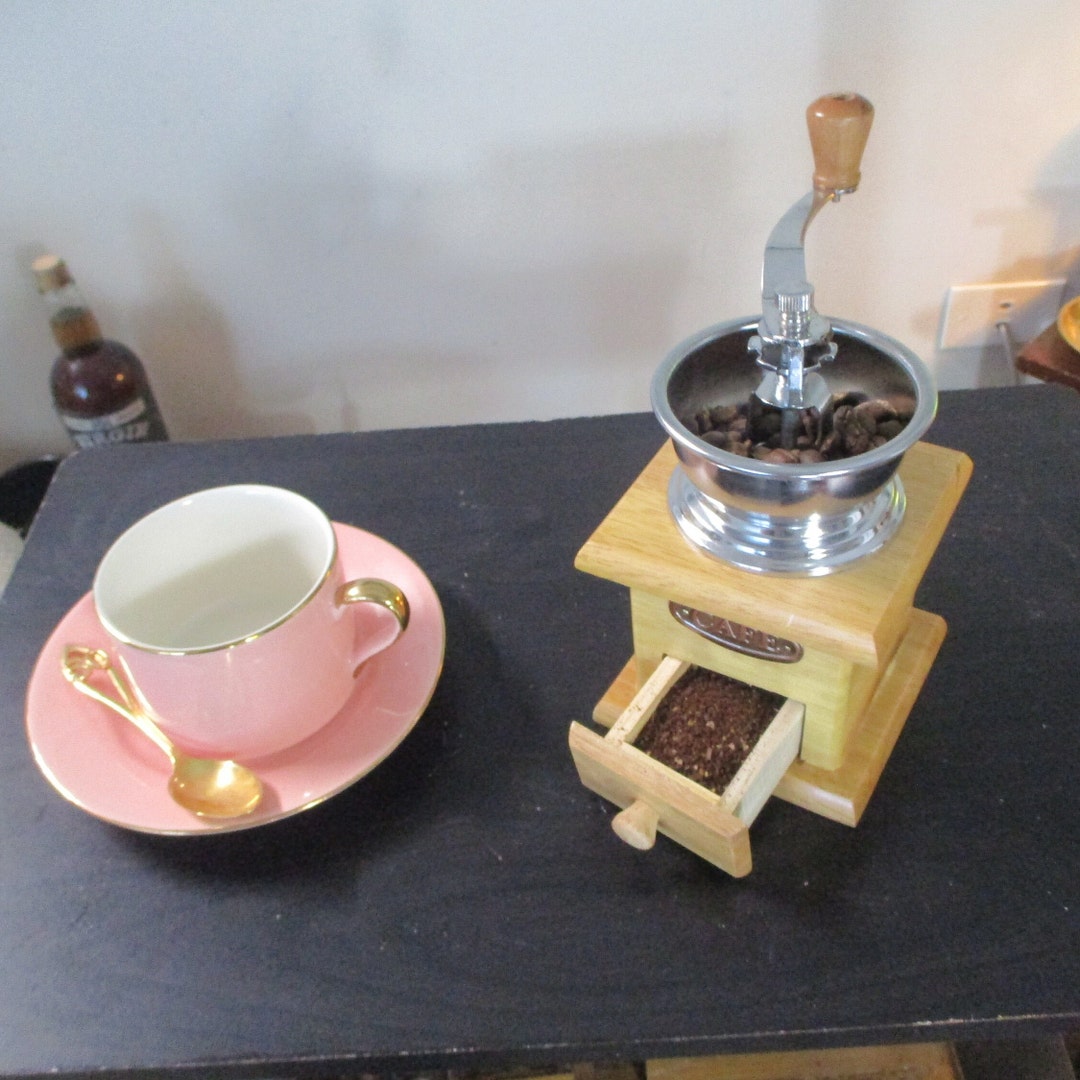Wood Coffee Grinder With Metal Hopper - Etsy