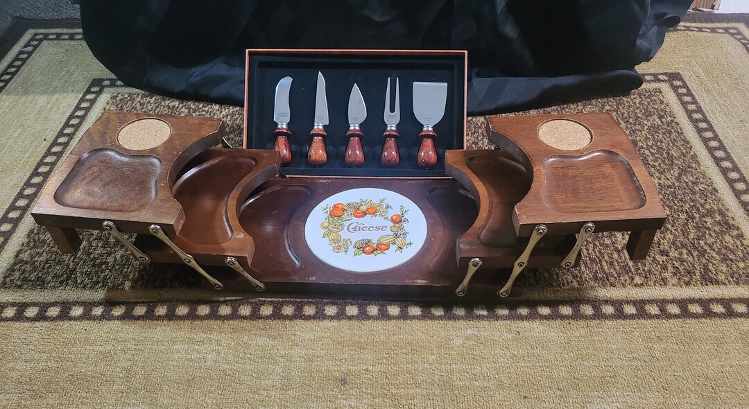Accordion Cheese Serving Tray and 5 Piece Cheese Knife Set - Etsy