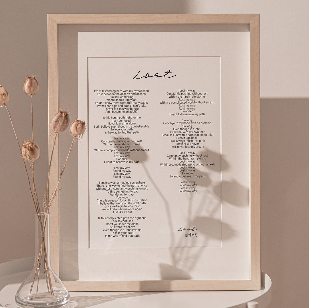 Lost, BTS Poster, Printable Bts, Bts Album Art, Bts Room Decor, Art ...