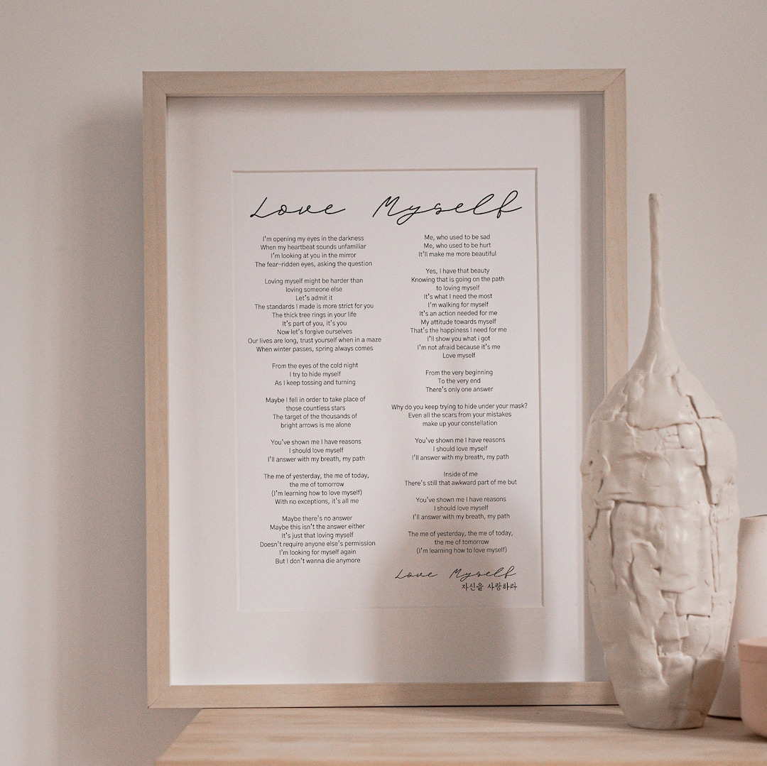 Love Myself, BTS Poster, Lyrics, Song Lyrics Print, Printable Kpop ...