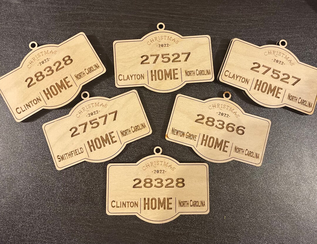 Personalized Wood Zip Code Ornaments Unique Christmas Decor Perfect for ...