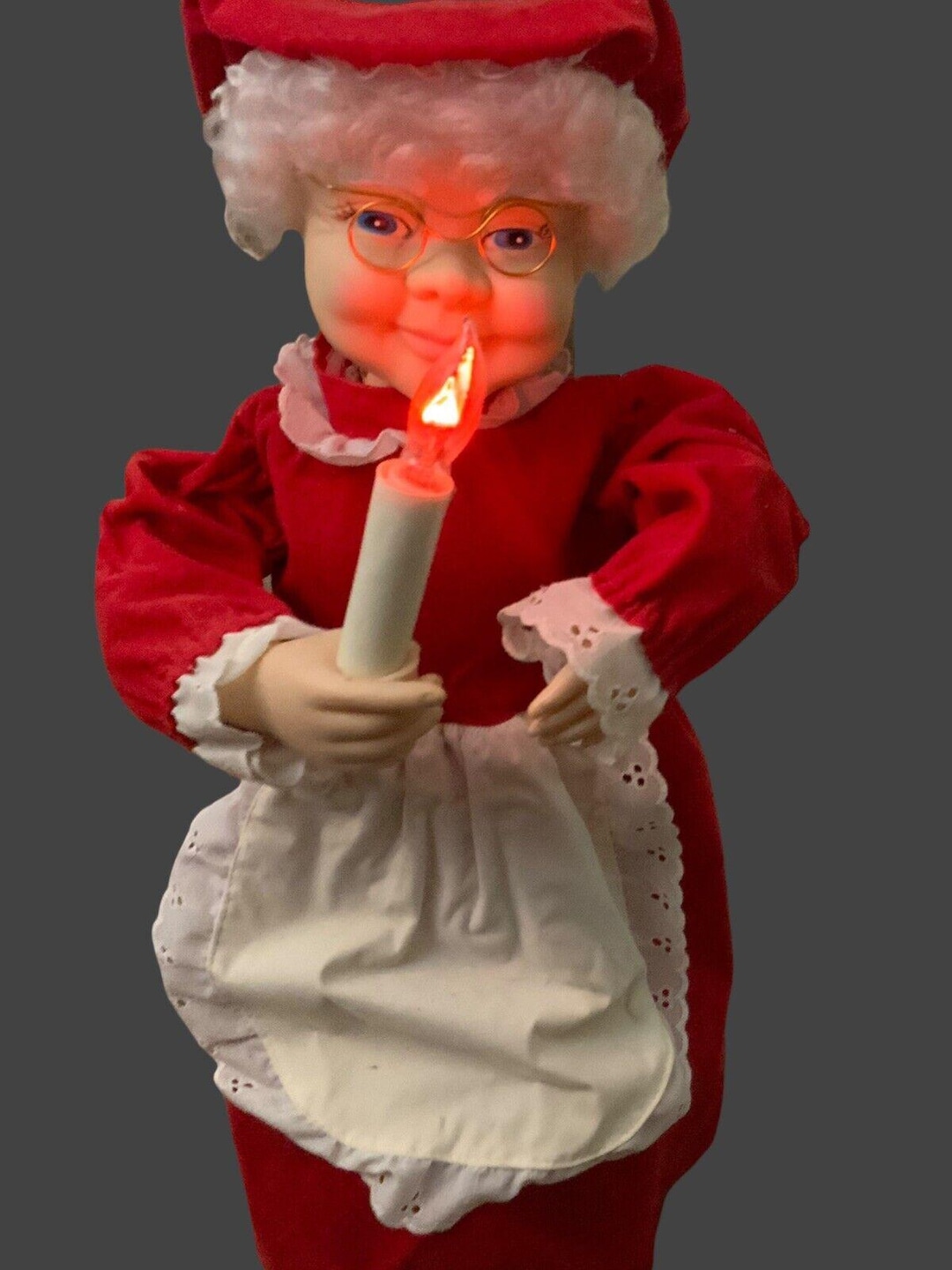 Vintage Motionettes Animated Mrs. Claus Figure Flickering Candle ...