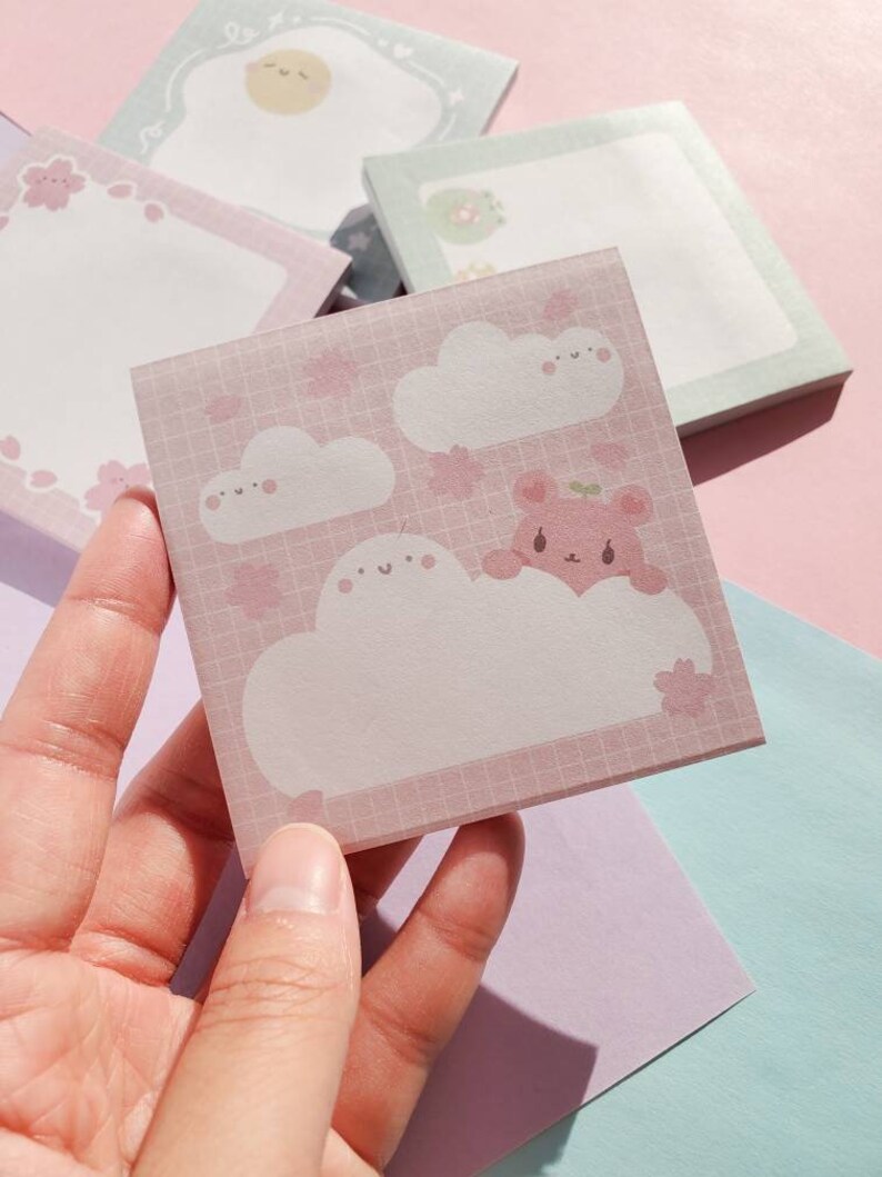 Cute Muted Pastel Aesthetic Sticky Notes 50 Sheet Sticky | Etsy