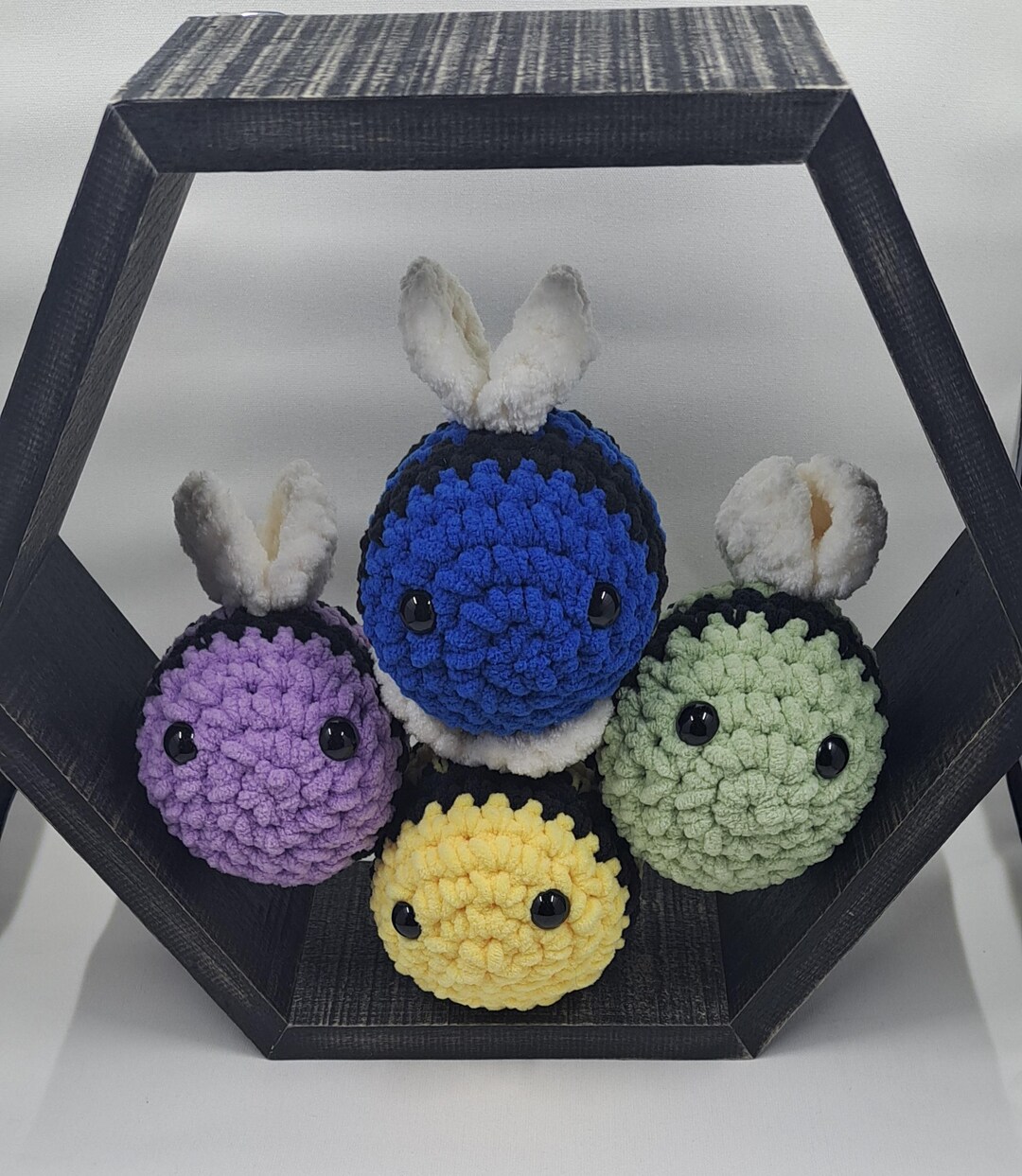 Crochet Bee Plushie, Customizable Bumblebee Stuffed Animal, Handmade ...