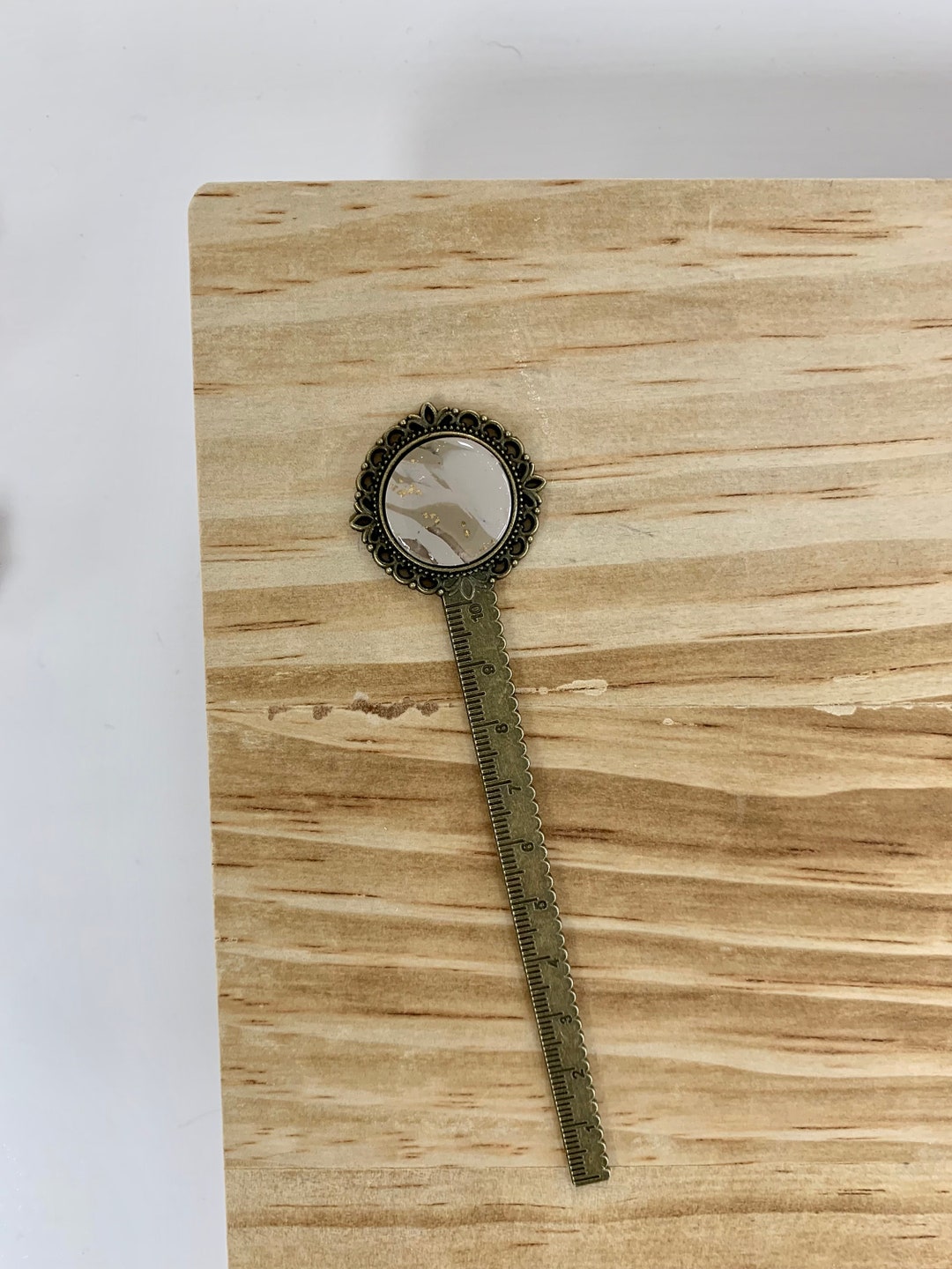 Green and Gold Marble Book Mark | Ruler Book Mark, Polymer Clay ...