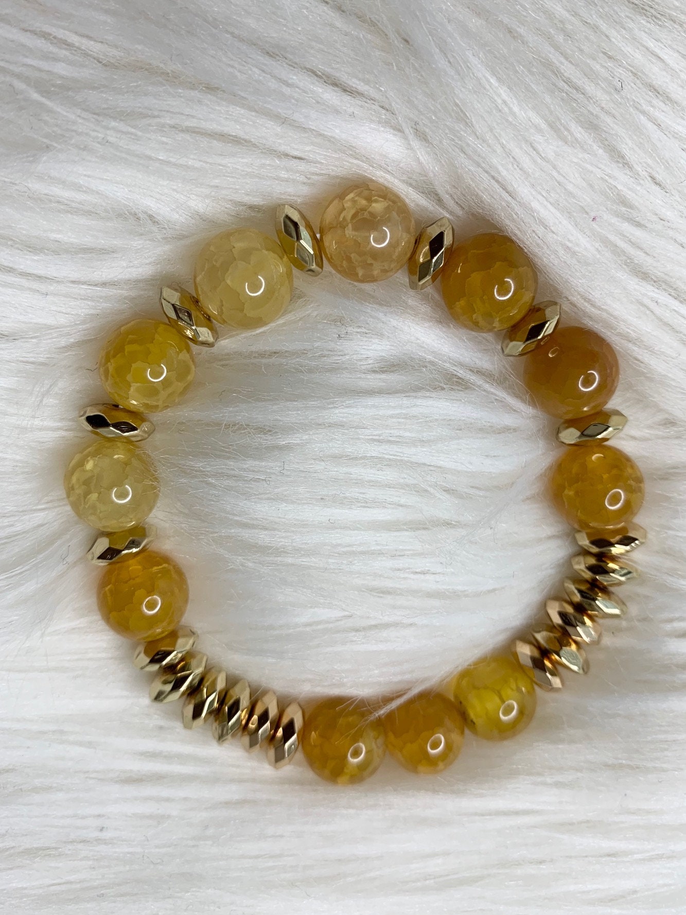 Oshun Bracelet 7 African Powers Healing Crystals-yellow Agate - Etsy