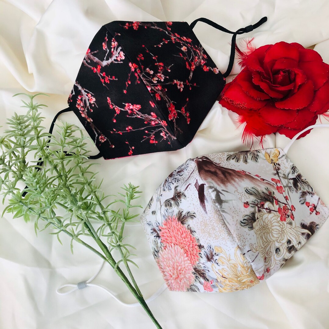 Asian Oriental Floral Birds Reversible Cotton Face Mask Coverings - Etsy