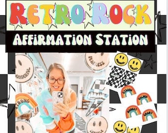 Affirmation Station Boho Rainbow Positive Affirmations Mirror Retro ...