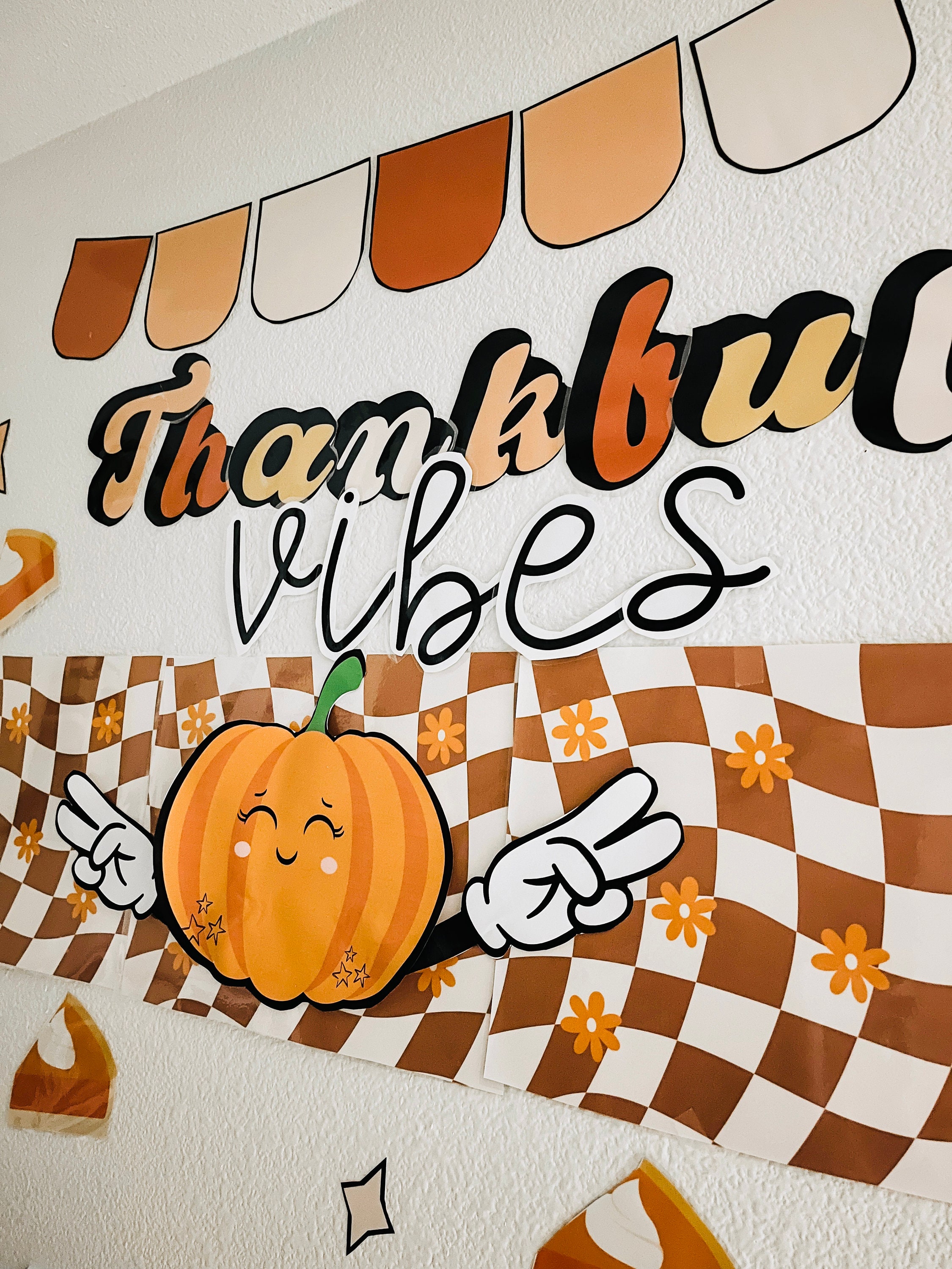 November Retro Bulletin Board Set Thankful Vibes - Etsy