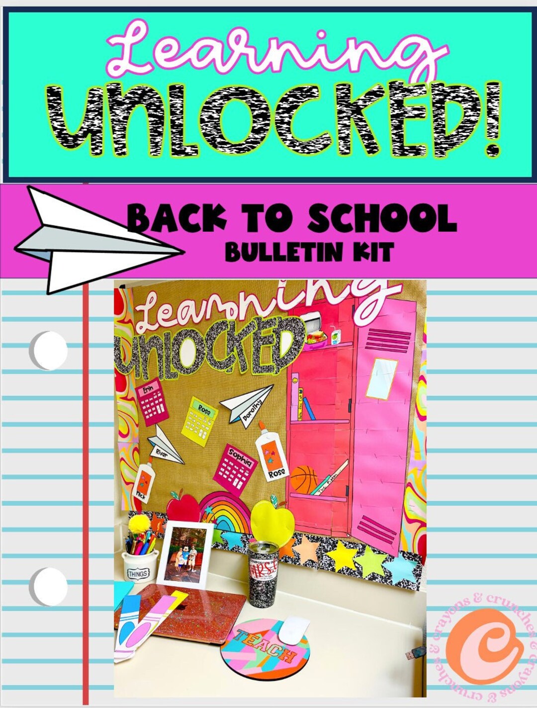 Learning Unlocked! - Back to School Bulletin Board Set/90s Retro ...