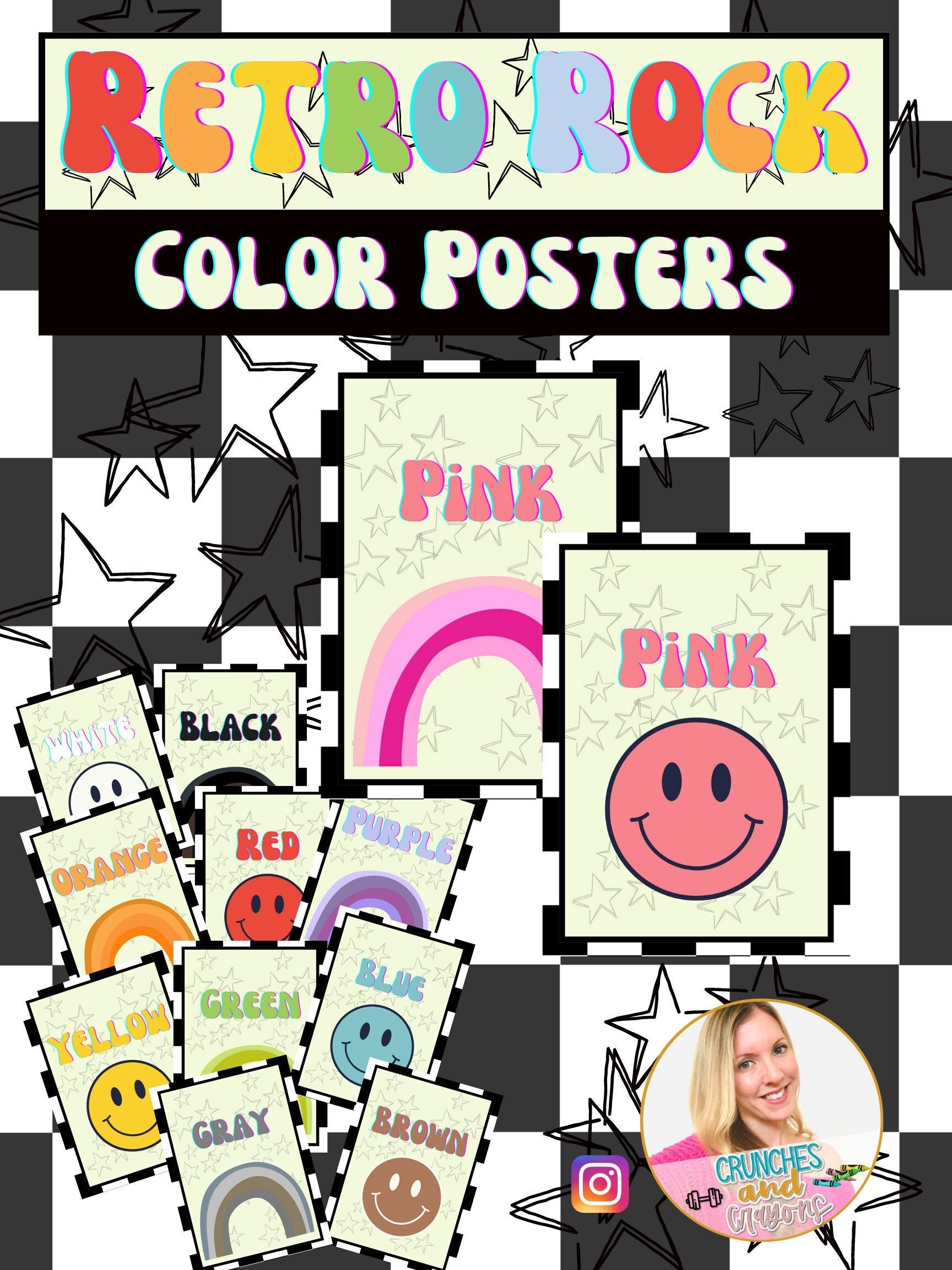 Retro Color Posters // RETRO ROCK! - Etsy
