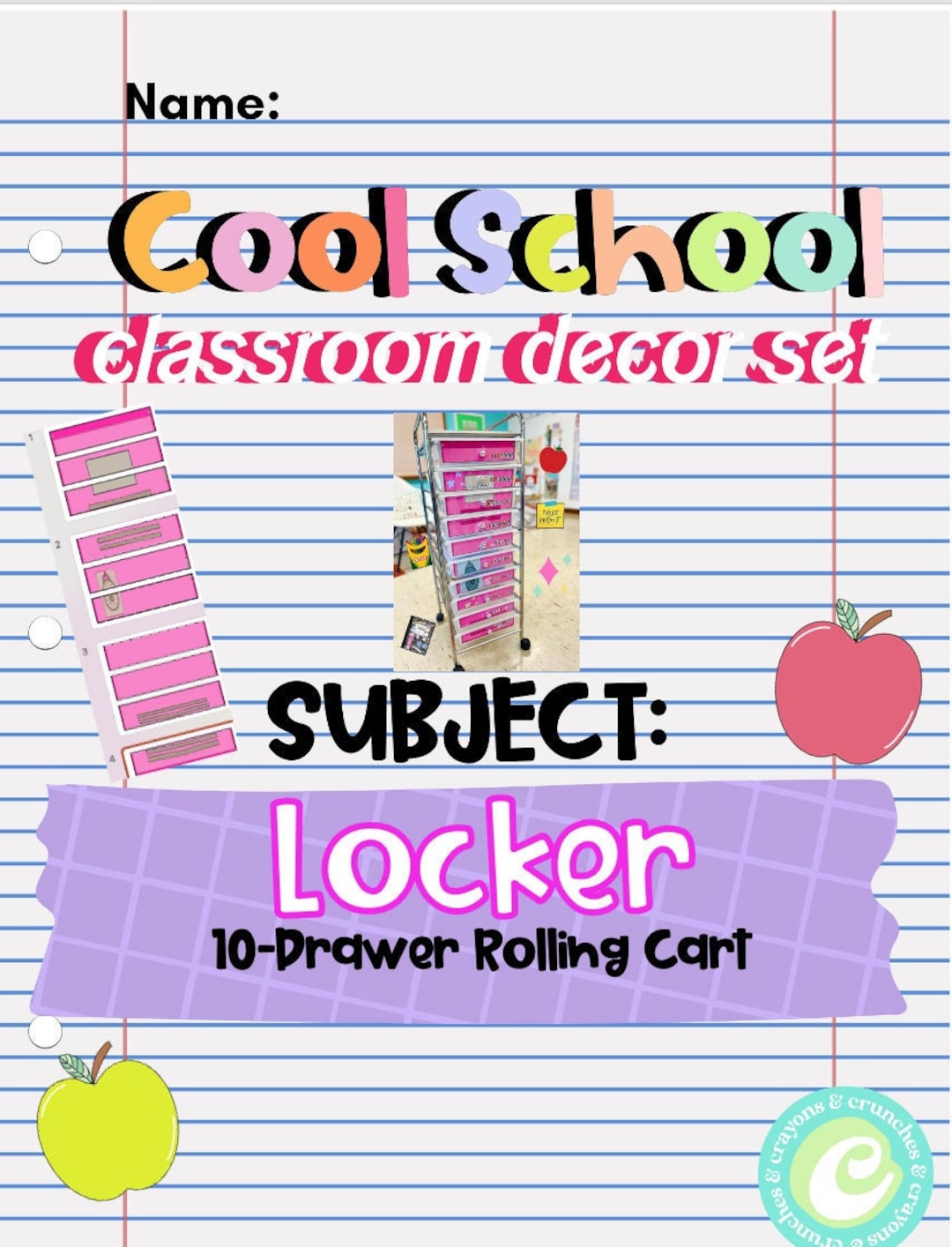 10-drawer Rolling Cart Labels - LOCKER - Etsy