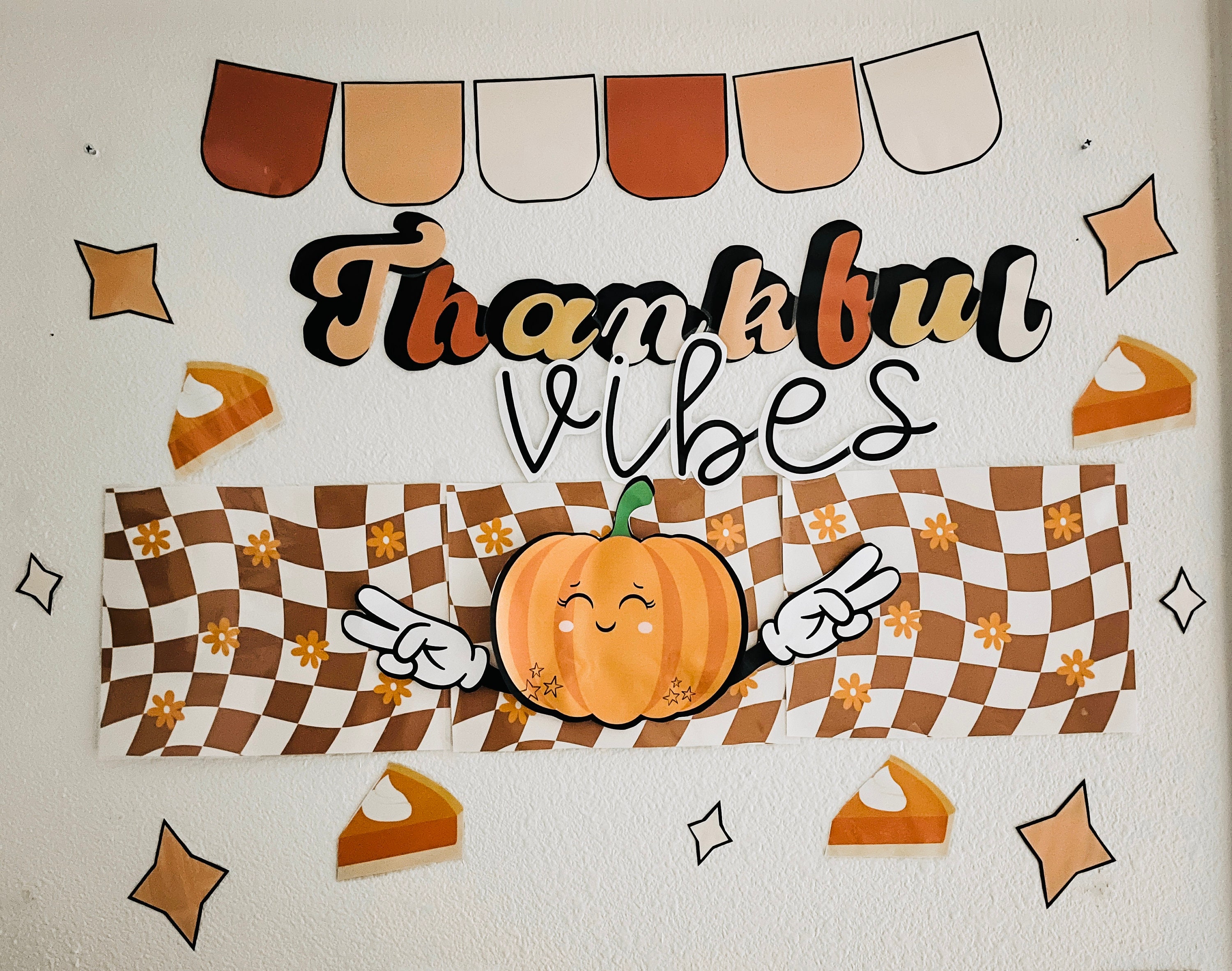 November Retro Bulletin Board Set Thankful Vibes - Etsy