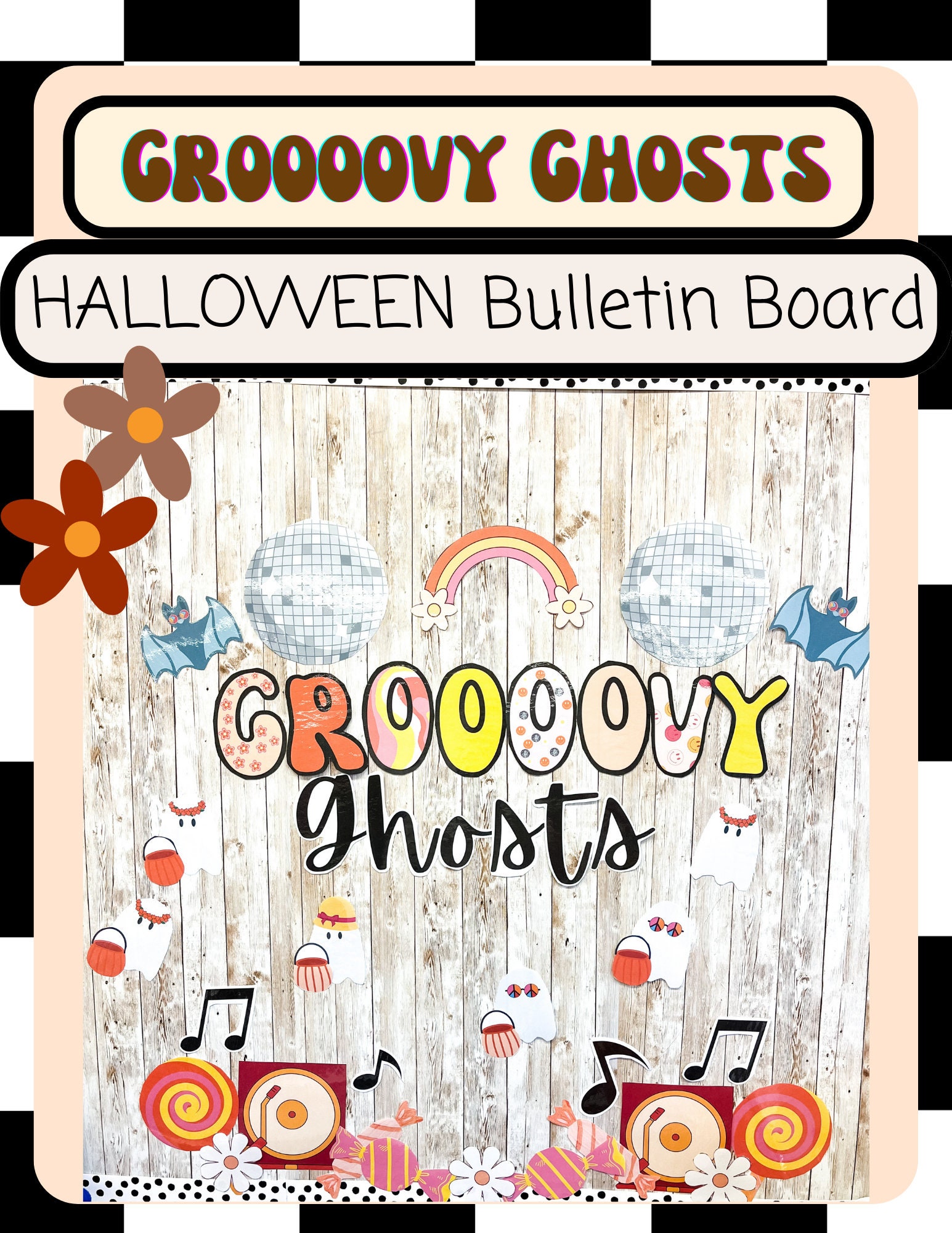 Halloween Bulletin Board // GROOOOVY GHOSTS - Etsy