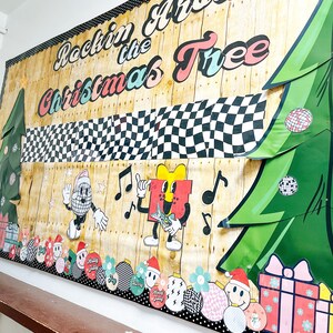 December Retro Bulletin Board Set | Rockin Around the Christmas Tree - Etsy