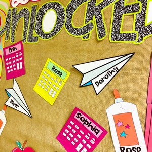 Learning Unlocked! - Back to School Bulletin Board Set/90s Retro ...